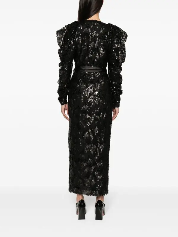 ROTATE BY BIRGER CHRISTENSEN Sequin Wrap Midi Dress