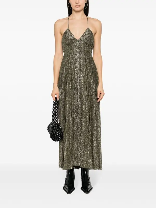 alc gold pleated dress A.L.C. Nessa Gown in Torta by ALC