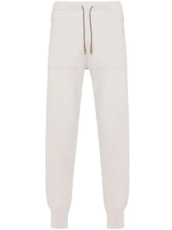 Eleventy Drawstring-fastening Cashmere Track Pants - Neutrals