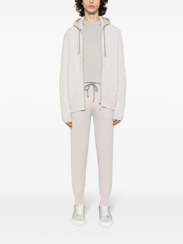 Eleventy Drawstring-fastening Cashmere Track Pants - Neutrals