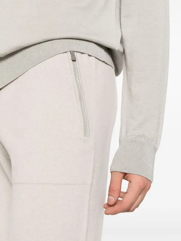 Eleventy Drawstring-fastening Cashmere Track Pants - Neutrals