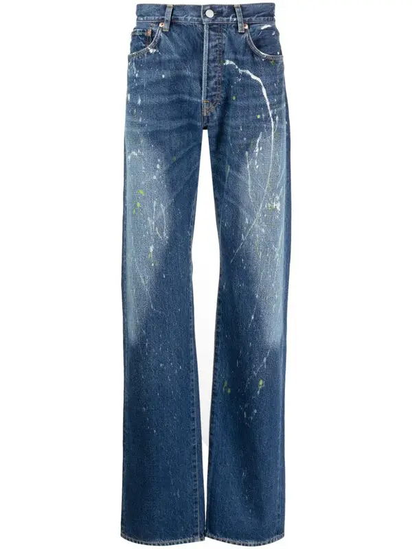 Yohji Yamamoto Paint-splatter Jeans