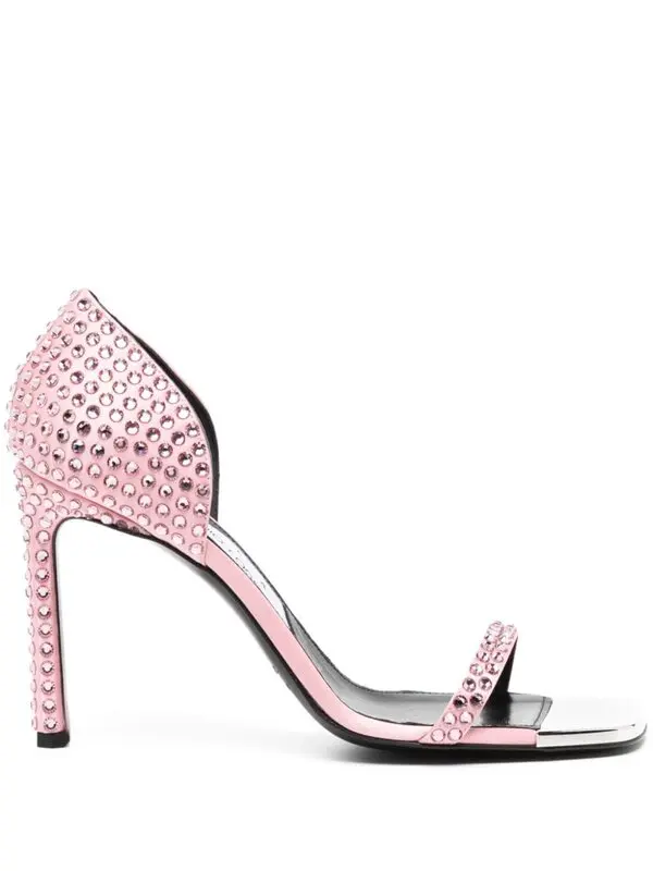 SERGIO ROSSI 100mm Studded Leather Sandals