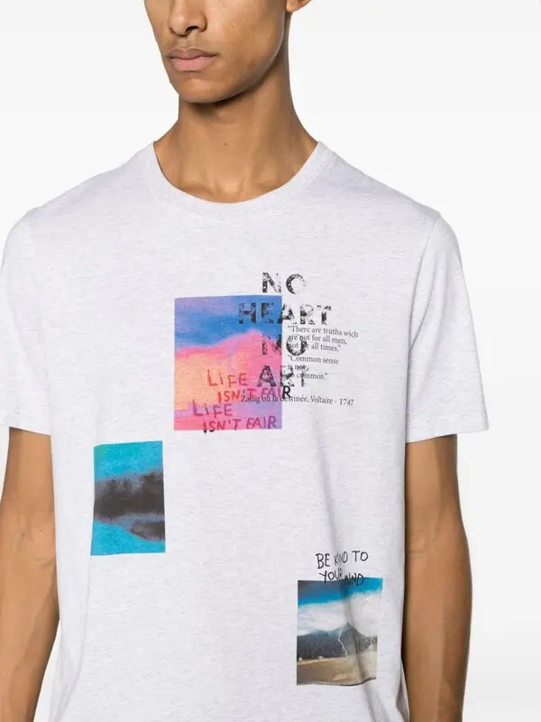 Zadig&Voltaire Graphic-print Mélange-effect T-shirt