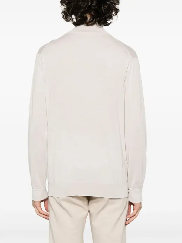 Eleventy Turtleneck Wool Jumper - Neutrals