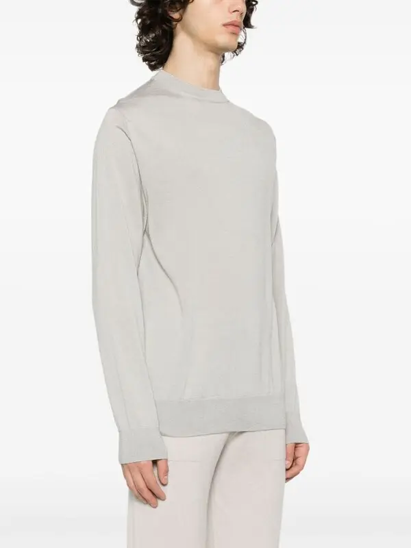 Eleventy Crew Neck Wool-blend Jumper - Grey