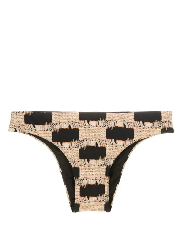 LENNY NIEMEYER Trompe L'oeil-print Bikini Bottom - Black