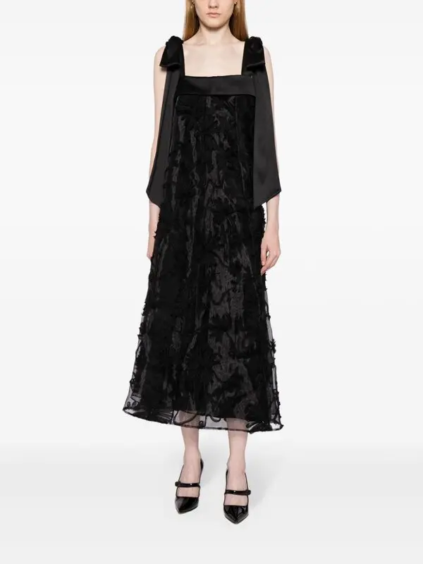 Aje Ursula Floral-Appliqu Organza Dress In Black - 50% Off | Editorialist