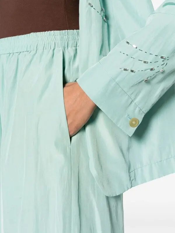 FORTE_FORTE High-waisted Wide-leg Trousers