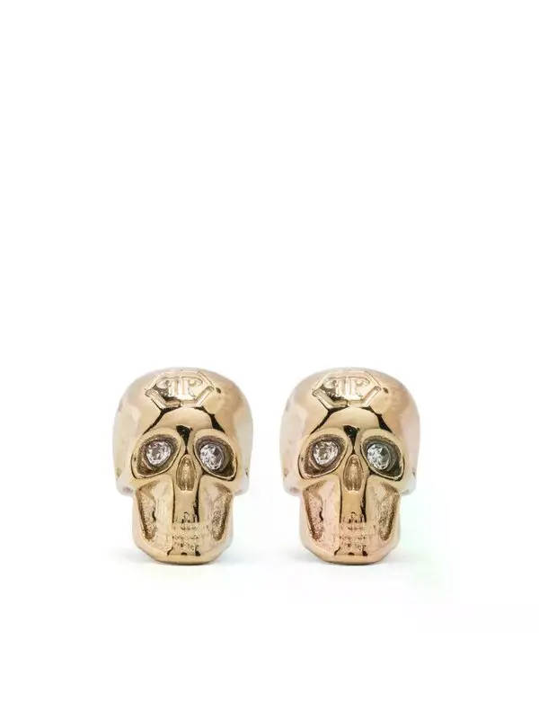 Philipp Plein Skull Stud Earrings - Gold