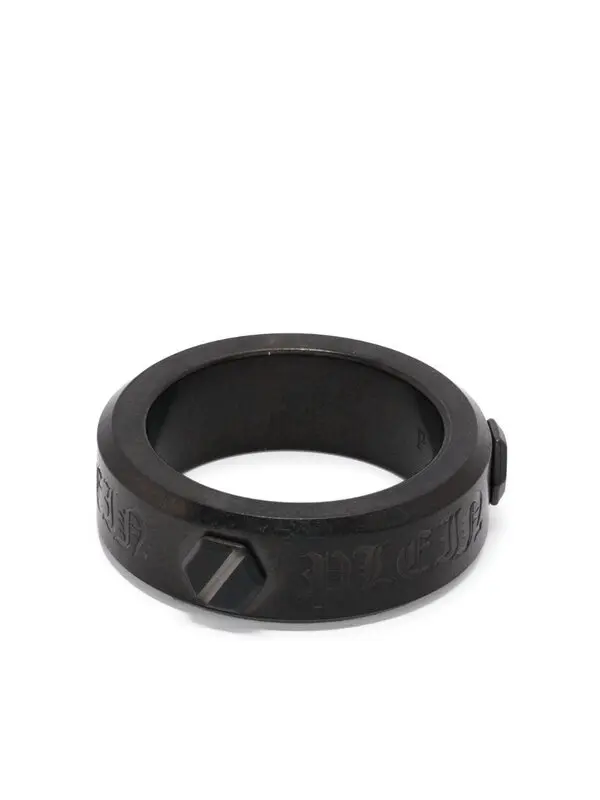 Philipp Plein Hexagon Matte-finish Ring - Grey