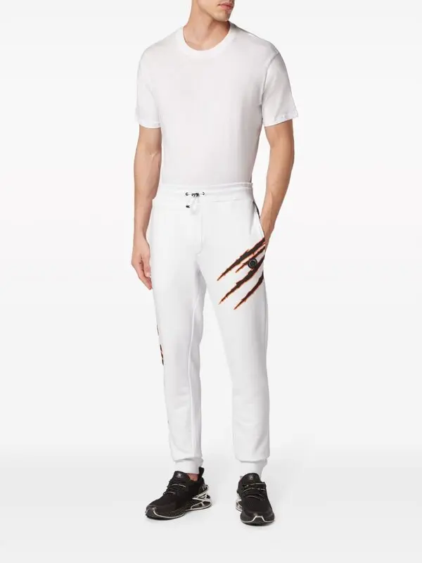 PLEIN SPORT Logo-print Drawstring-waistband Track Pants - White