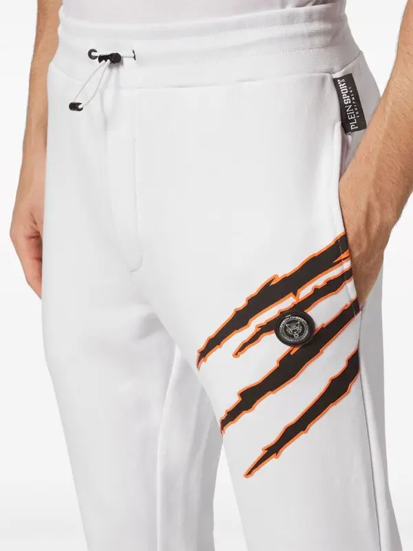 PLEIN SPORT Logo-print Drawstring-waistband Track Pants - White