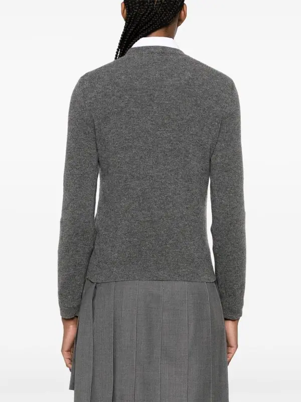 Play Comme Des Garcon Double Heart Wool Jumper - Grey
