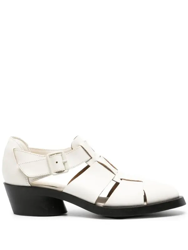 Camper Bonnie Leather Pumps In White - 30% Off | Editorialist
