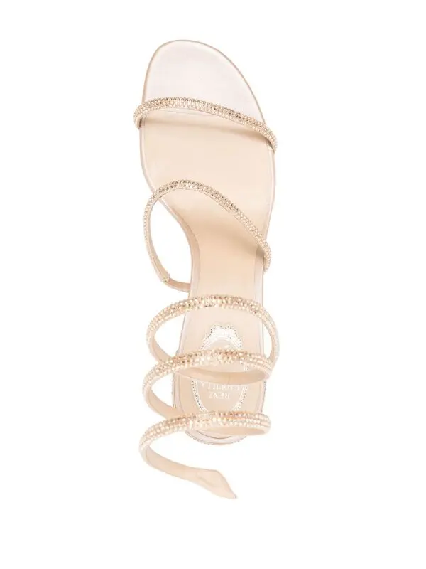 Rene Caovilla Cleo 40mm Crystal-embellished Sandals - Neutrals