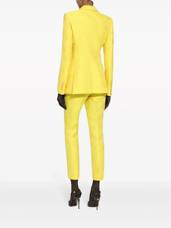 Dolce & Gabbana Floral Jacquard Tailored Trousers - Yellow