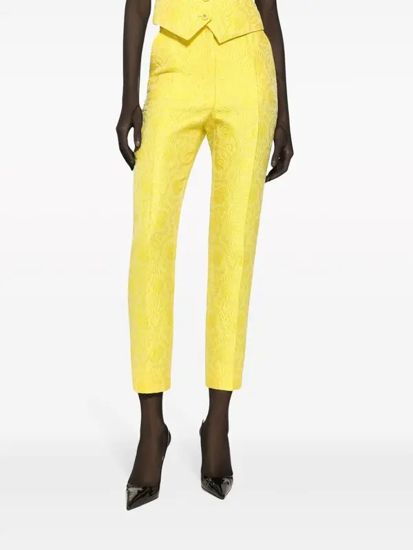 Dolce & Gabbana Floral Jacquard Tailored Trousers - Yellow