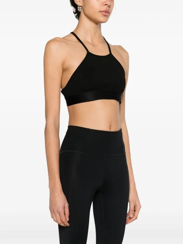 Gucci Interlocking G Ribbed Cropped Top - Black