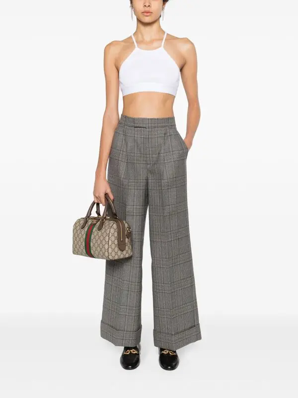 Gucci Interlocking G Ribbed Cropped Top - White