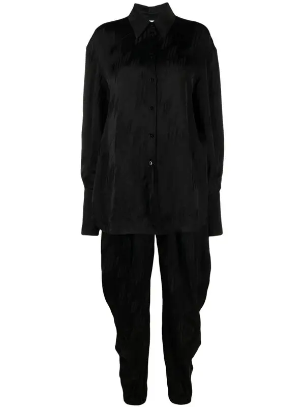 Attico Logo-jacquard Satin Jumpsuit - Black