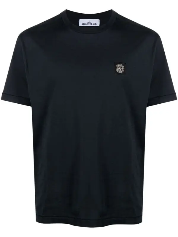 Stone Island Logo-patch Slim-fit T-shirt - Blue