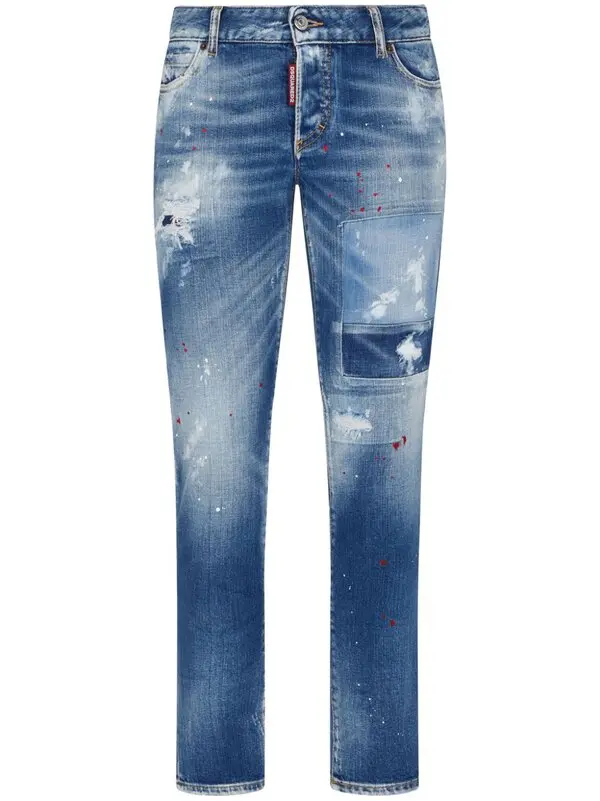 Dsquared2 Distressed Slim-leg Jeans - Blue
