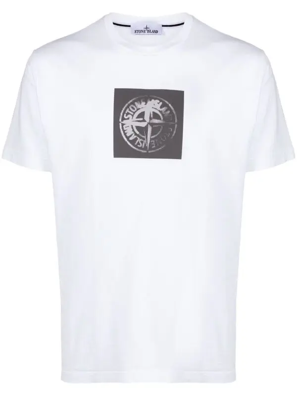 Stone Island Compass-print Cotton T-shirt - White