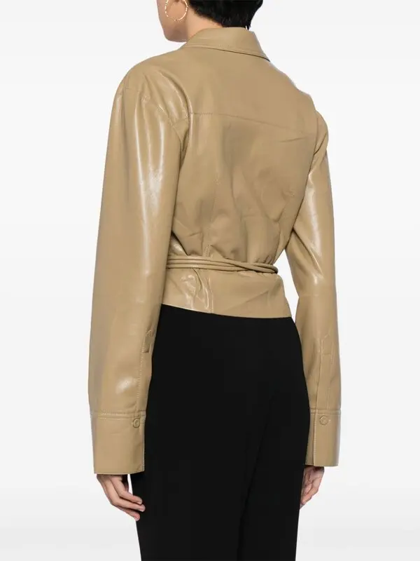 Nanushka Merano Cropped Shirt - Neutrals