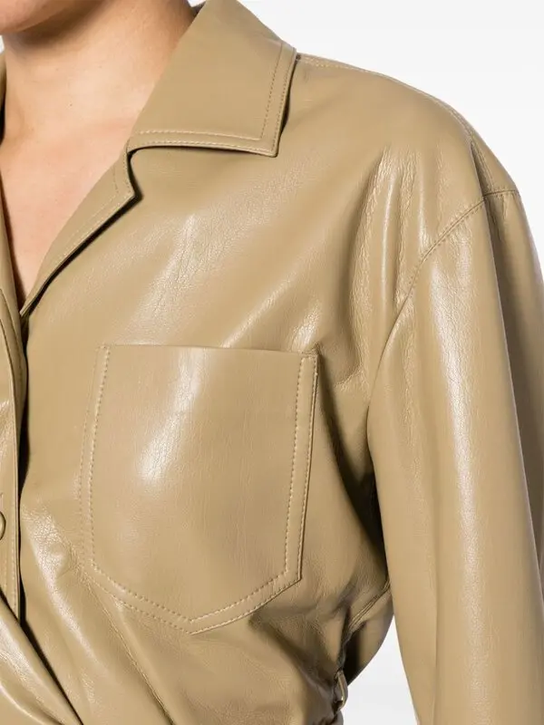 Nanushka Merano Cropped Shirt - Neutrals
