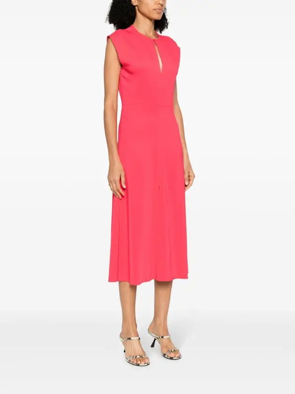 FORTE_FORTE Keyhole-neck Flared Midi Dress