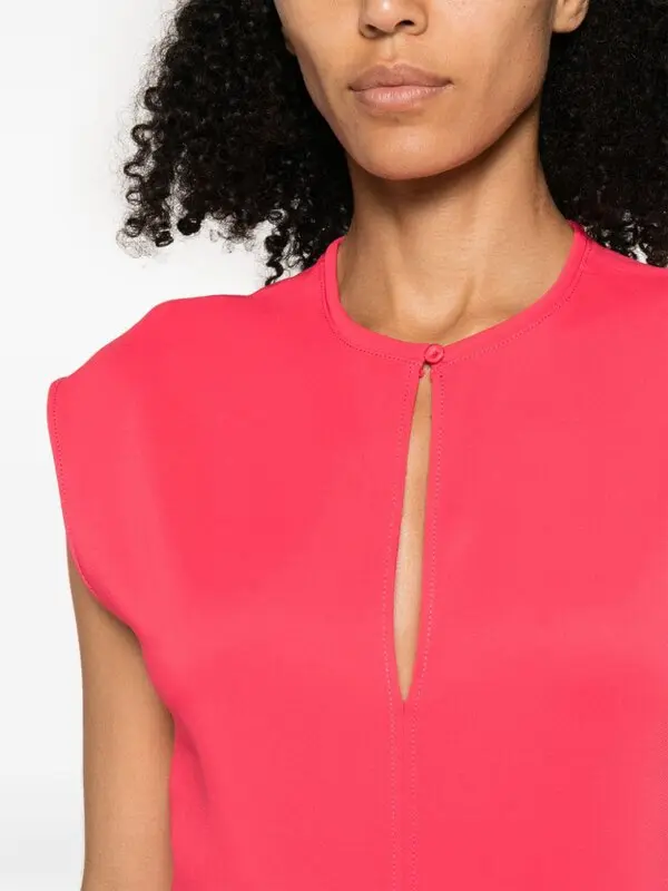 FORTE_FORTE Keyhole-neck Flared Midi Dress