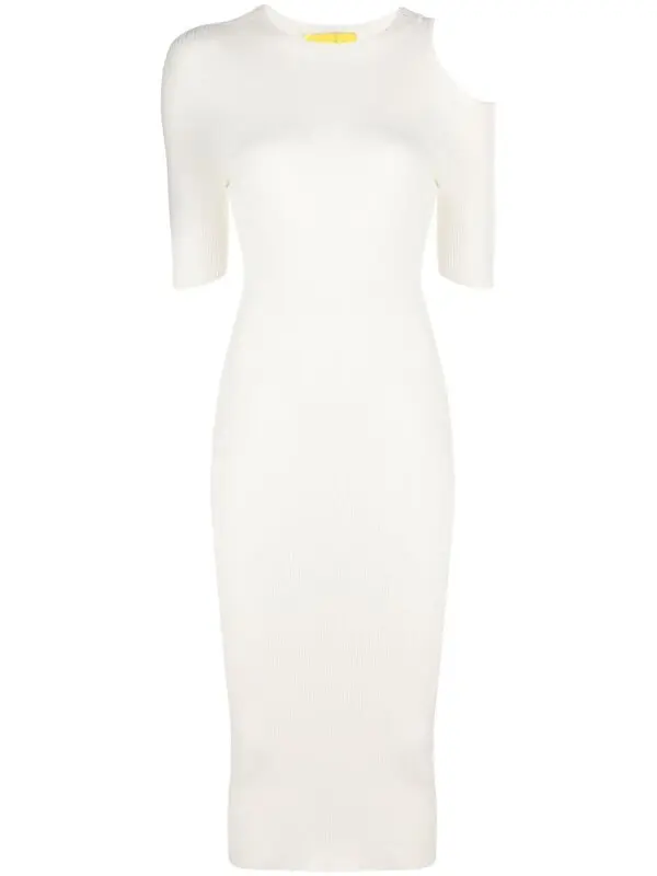 AERON Ribbed Knit Midi Dress - Neutrals