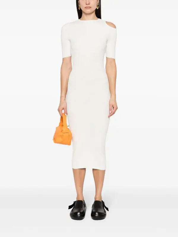 AERON Ribbed Knit Midi Dress - Neutrals