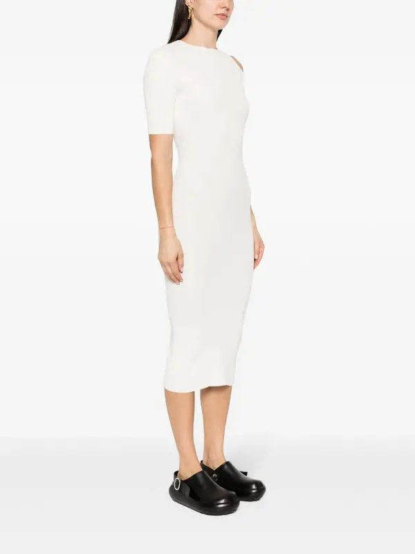 AERON Ribbed Knit Midi Dress - Neutrals