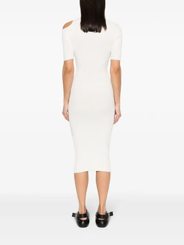 AERON Ribbed Knit Midi Dress - Neutrals