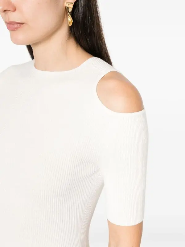 AERON Ribbed Knit Midi Dress - Neutrals
