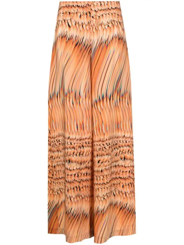 LENNY NIEMEYER Warped-print Palazzo Pants - Yellow
