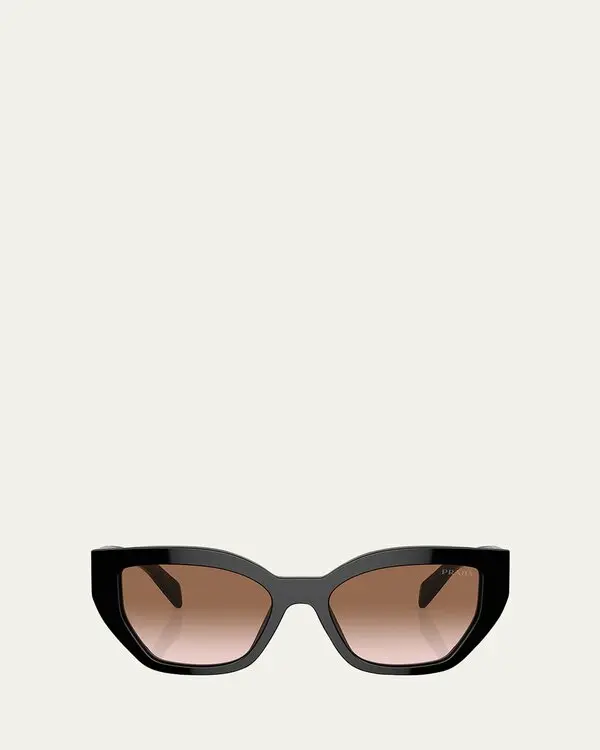 Prada Logo Butterfly Sunglasses - Black