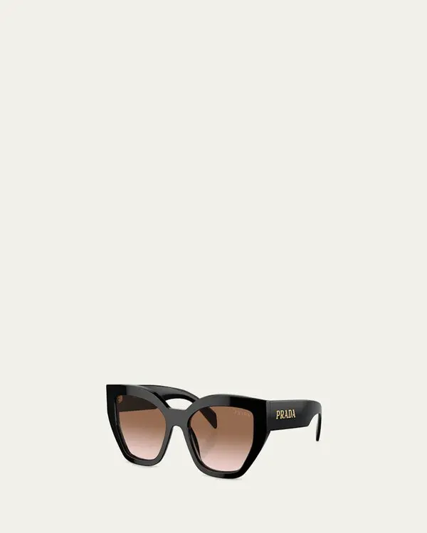 Prada Logo Butterfly Sunglasses - Black