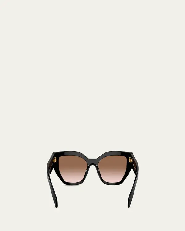 Prada Logo Butterfly Sunglasses - Black