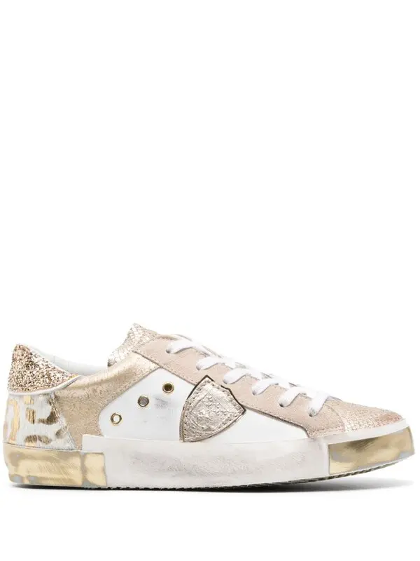 Philippe Model Logo-patch Sneakers - Gold