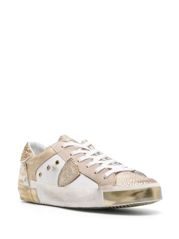 Philippe Model Logo-patch Sneakers - Gold