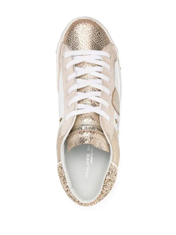 Philippe Model Logo-patch Sneakers - Gold