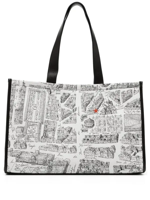 AGNES B. Map Of Paris Screen-print Tote Bag