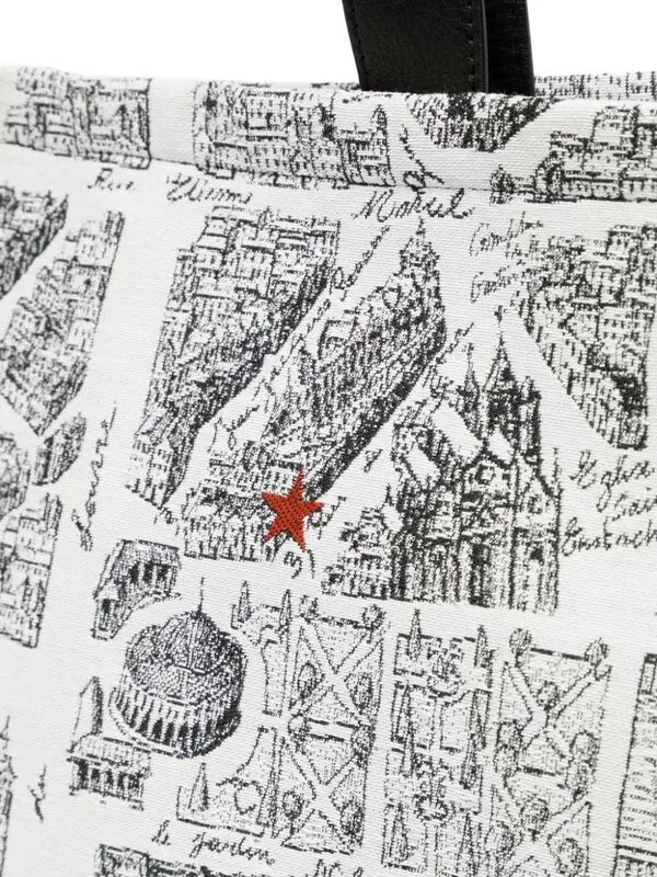 AGNES B. Map Of Paris Screen-print Tote Bag