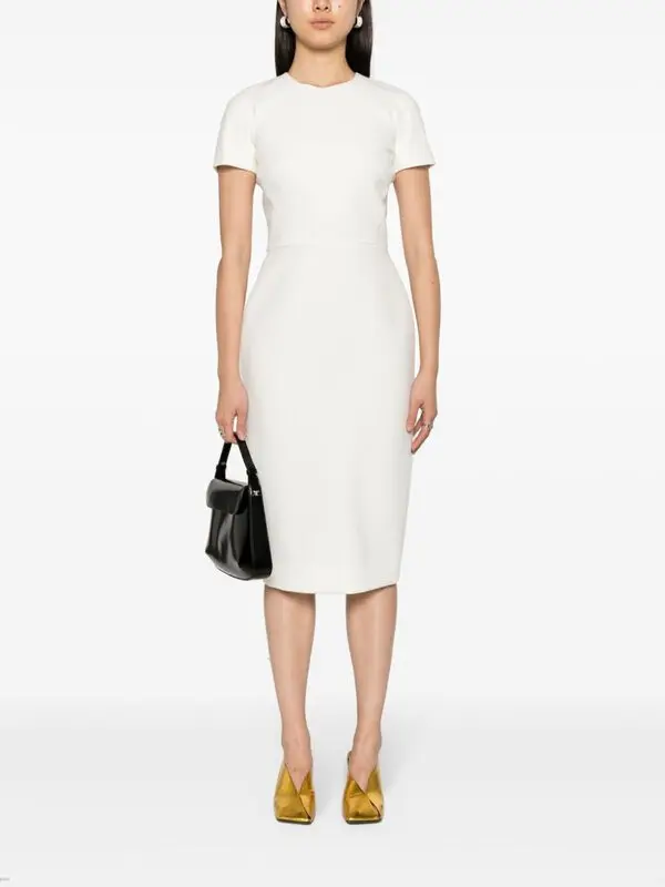 Victoria Beckham Twill Midi Dress - Neutrals