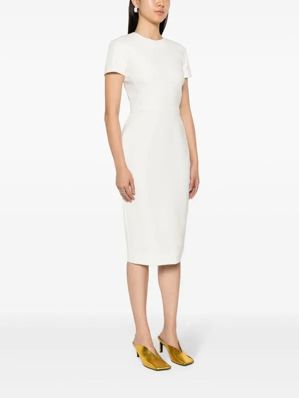 Victoria Beckham Twill Midi Dress - Neutrals