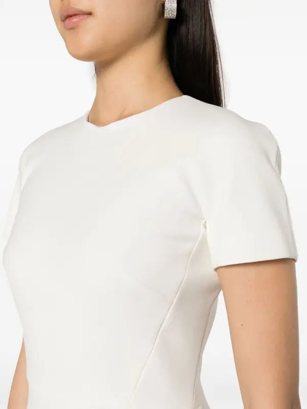 Victoria Beckham Twill Midi Dress - Neutrals