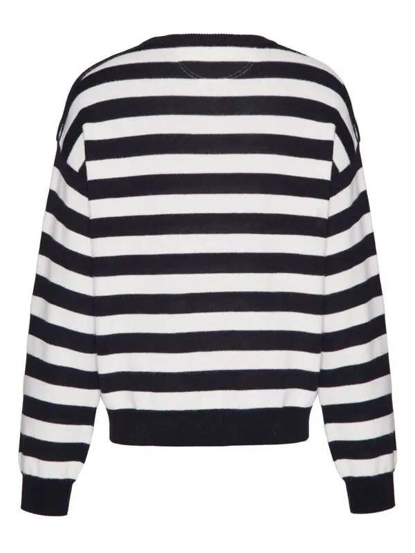 Valentino Garavani Striped Crew-neck Jumper - Black